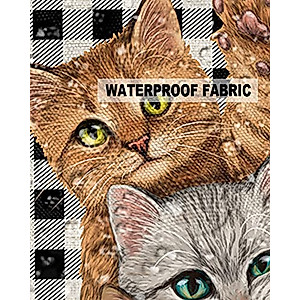 Outdoor Pillow Covers for Patio Furniture 16x16 inch 2PCS, Square Waterproof Garden Cushion Thanksgiving Harvest Pumpkin Cats Buffalo Plaid Throw Pillow Cover Shell for Sofa Couch Bench Seat