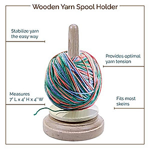 Wood Yarn Holder - with Twirling Mechanism