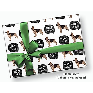 German Shepherd Dog Wrapping Paper Animal Pet Gift Wrap 30 x 20 Inch (3 Sheets)