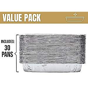 Weber Grills Compatible Drip Pans [30-Pack], Bulk Package, Aluminum Foil BBQ Grease Pans for Easy Drain Management of Weber Grills - 7 1/2" x 5"
