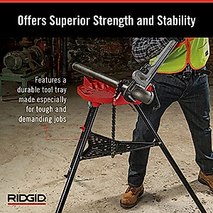 RIDGID 36273 460-6 Portable TRISTAND Chain Vise for 1/8"-6" Pipe, Red/Black