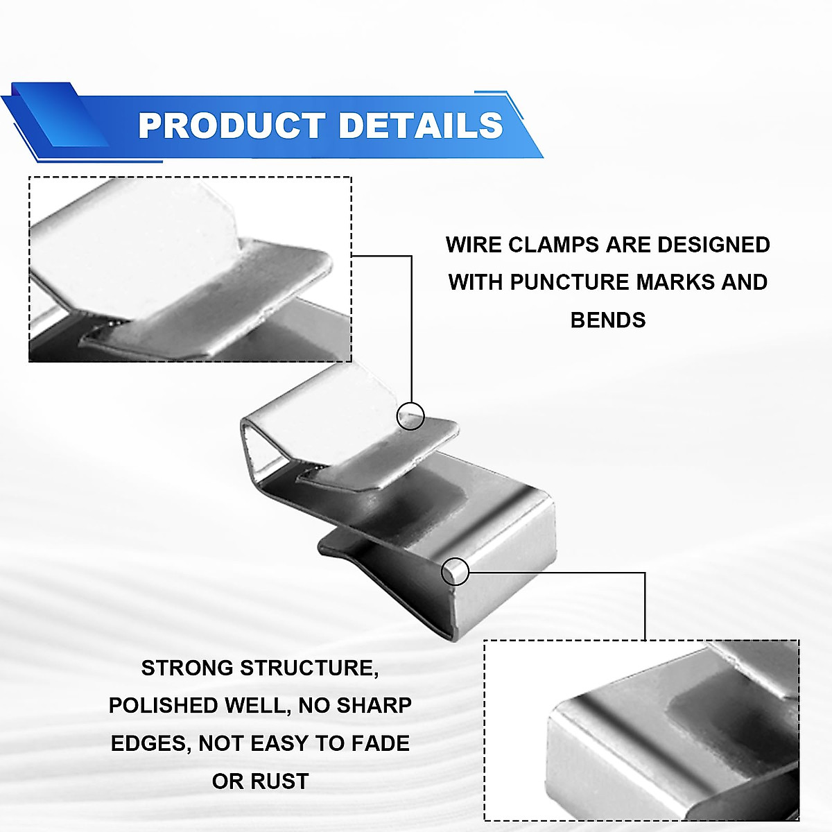 25 PCS Trailer Frame Wire Clips, Replacement Parts Accessories for Automotive Wires Management, Cable Organization for for Boat Trailer, Stainless Steel Trailer Wiring Clips