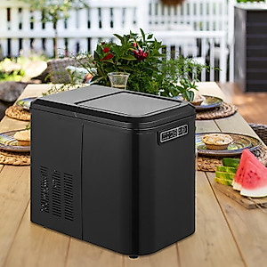 Magshion Ice Maker Countertop with Self-Cleaning, 26lbs/24H, Bullet-Shaped Ice (2 Sizes), Digital Display & Timer, 1.8lbs Ice Storage Capacity, Ice Cube Maker Machine for Home & Kitchen (Black)