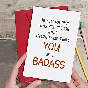 Funny Get Well Card Gift for Him Her, Humor Encouragement Card, They Say God Only Gives What You Can Handle
