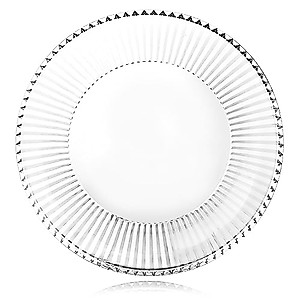Gibson Home Clearview Stripes 12 Piece Embossed Glass Dinnerware Set