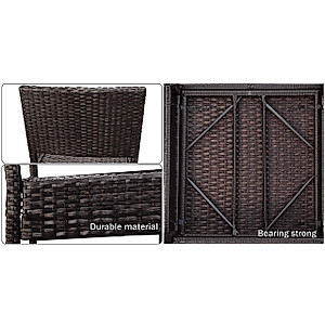 Strong Camel Dark Coffee Wicker Barstool Indoor Outdoor Patio Furniture All Weather Bar Stool