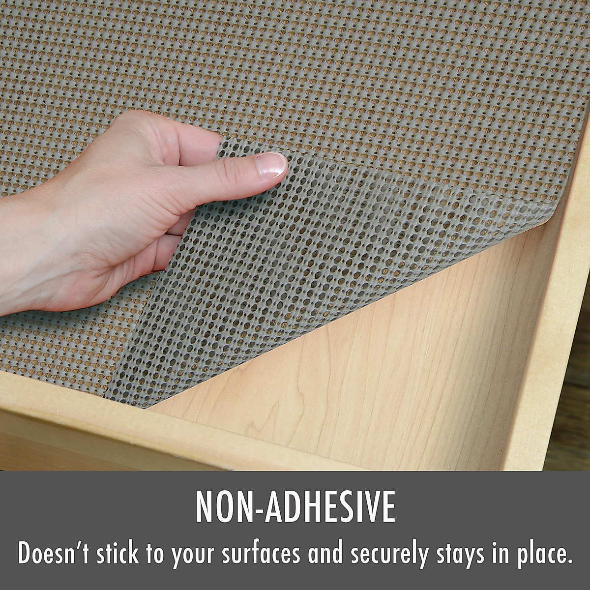 Con-Tact Brand Beaded Grip Durable Adhesive Non-Slip Shelf and Drawer Liner, 12" x 20', Cool Gray