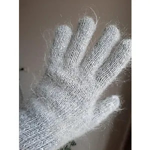 Warm Wool Gloves for Winter/Knitted Gloves with Goat Down for Women and Men (Large)
