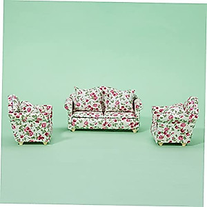 Homoyoyo Mini Sofa Bench Pillow Floral Pillow Daybed Pillows Mini House Furniture Sofa Decoration Mini Sofa Exquisite Mini Sofa Model Wooden Mini House Supply Decorative Mini Sofa Fine Baby