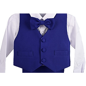Lito Angels Baby Boys' Formal Tuxedo Suits Wedding Outfits No Tail 5 Piece Set Size 18-24 Months Royal Blue
