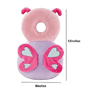 Baby Head Potector Backpack Toddler Safety Protector Cushion Pad Toddler Backpack for Crawling Walking, Adjustable Toddlers Back Safety Pad for Boys and Girls(Pink Butterfly)
