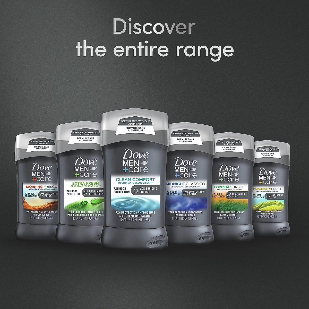 DOVE MEN + CARE Deodorant Stick for Men Clean Comfort 4 Count Aluminum Free 72-Hour Odor Protection Mens Deodorant with 1/4 Moisturizing Cream 3 oz (Pack of 4)