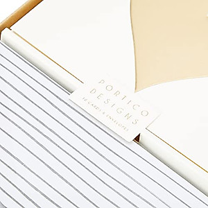 Portico Designs Blank Notecard Set Gold Foil Embossed Boxed Notecards Stationary Set, 10-Count, Heart