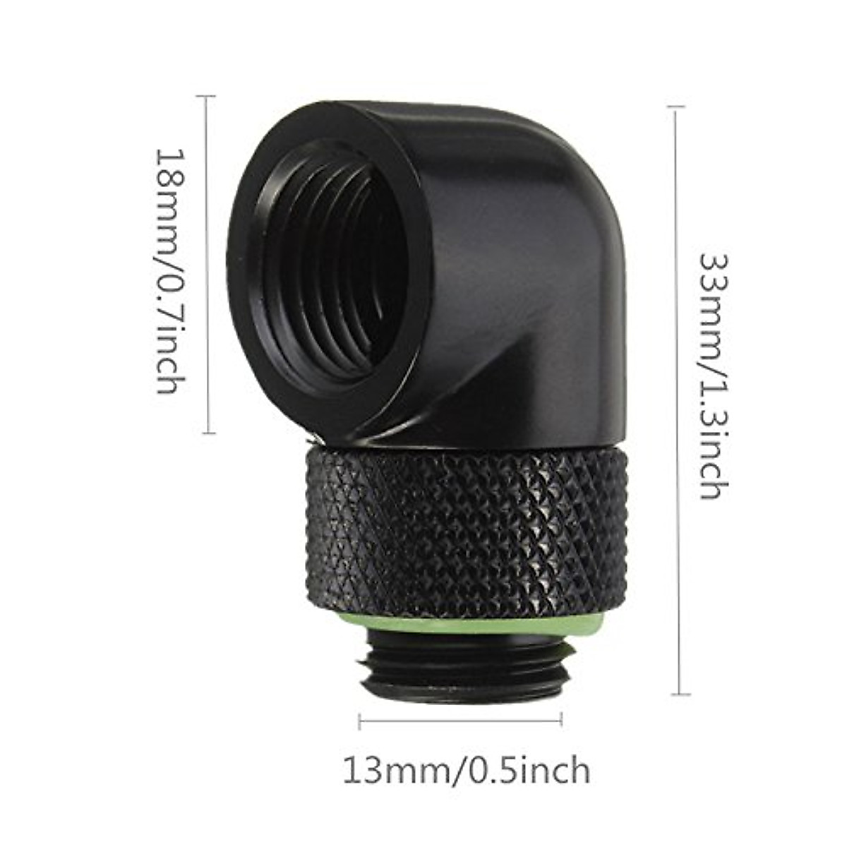 Kyerivs G1/4" Male to Female Extender Fitting, 90° Rotary Enhance Multi-Link Adapter Fitting for Computer Water Cooling System (Male to Female)