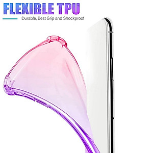 Gufuwo Case for Huawei P40 Lite 4G/Nova 6 SE/Nova 7i JNY-L21A Cute Case Girls Women, Gradient Slim Anti Scratch Soft TPU Phone Cover Shockproof Protective Case for Huawei P40 Lite 4G (Pink/Purple)