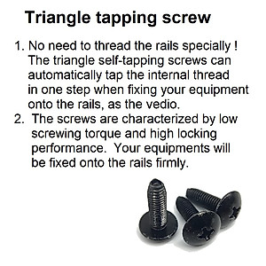 Jingchengmei 6U Steel Rack Rails Kit with Hardware - 2 Pieces (6URR)