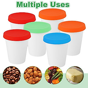 WOPPLXY 6 Pack Ice Cream Containers, 8Oz Freezer Storage Tub with Silicone Lids, Reusable Ice Cream Storage Containers for for Homemade Ice Cream, Sorbet, Dessert - Blue, Red, Green, Orange