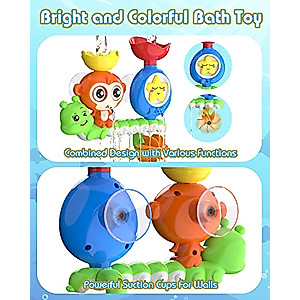 Bath Toys for Toddlers 1-3 Years Old, Preschool Bathtub Water Toys for Kids Ages 4-8, Durable Interactive Infant Toys for 6 to 12-18 Months, STEM Kit Birthday Gift for Baby Boys Girls