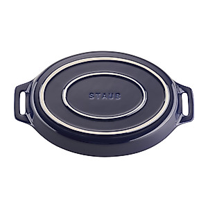 STAUB Ceramics Oval Baking Dish Set, 2-piece, Dark Blue