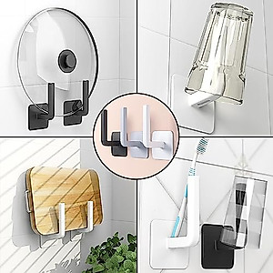 Meiliyizu L Shaped Storage Hook Wall Mounted Adhesive Hooks for Handbag Towel Keychain