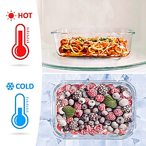 EcoPreps Glass Food Storage Containers with Bamboo Lids [4 Pack] 100% Plastic Free, Eco-Friendly, Oven, Microwave Safe Glass Meal Prep Containers, Glass Lunch Containers, Bamboo Lid Storage Containers