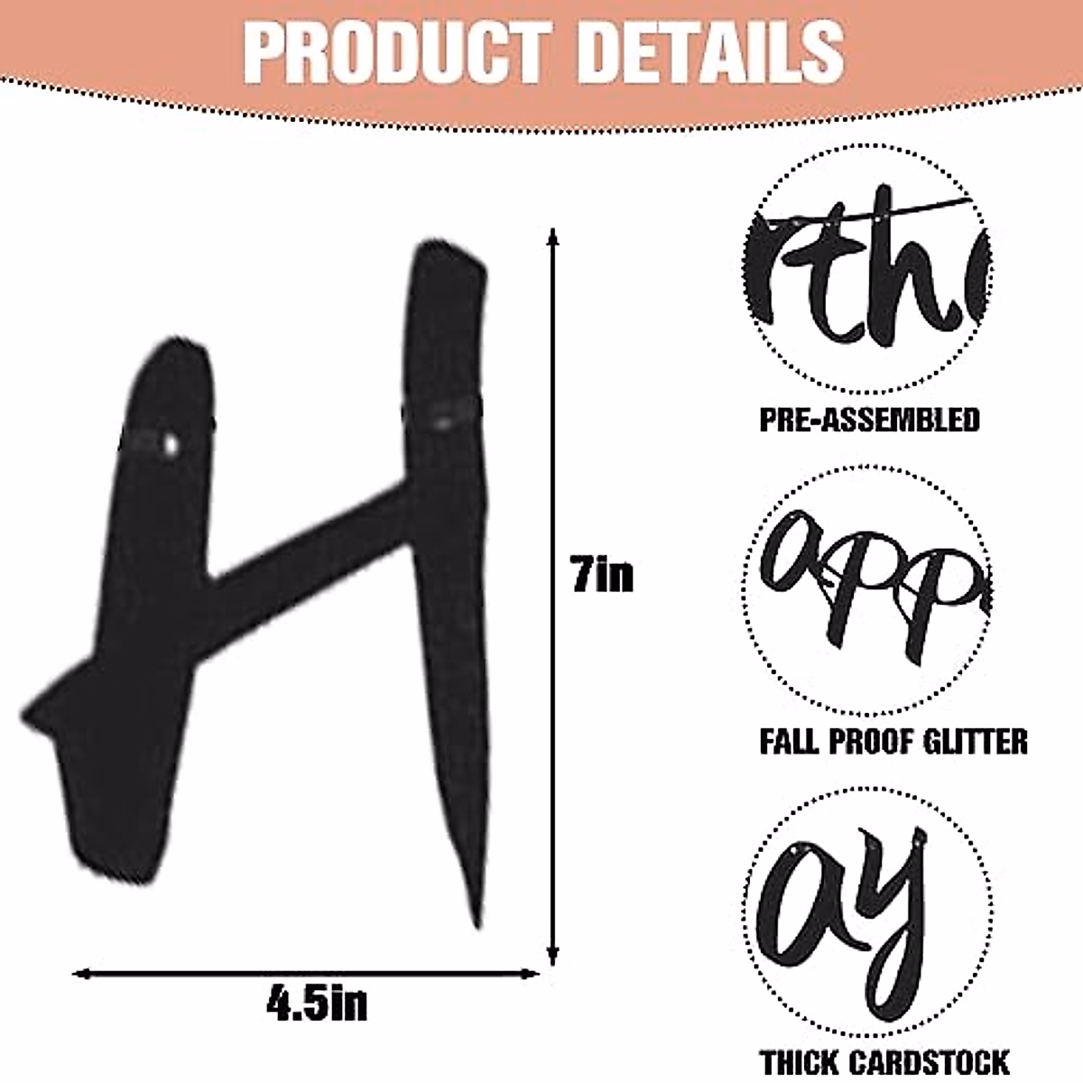 Happy 50th Birthday Banner Black Rosegold, 16 PCS 50th Birthday Decorations Kit with Happy 50th Birthday Banner Bunting 12 Inch Latex Confetti Balloons for Women 50th Birthday Party Decorations