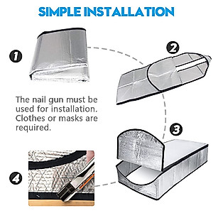 Attic Stairway Insulation Cover Energy Saving R-15.5 Class A Fireproof Attic Stairs Door Ladder Insulator Easy Installation Pull Down Tent with Zipper 25'' x 54''x 11''