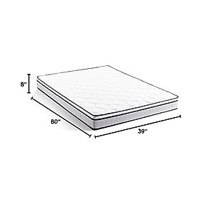 WEEKENDER Bloomington 8-Inch Plush Hybrid Mattress—Heavy Duty Coils—Memory Foam—CertiPur-US —5 Year Warranty, Twin XL