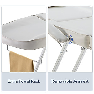 BELLAVIE Adjustable Table Chair Salon Bed for Professional Massage Facial Lash Beauty Treatment Spa Tattoo Eyelash Microblading Esthetician Equipment - White