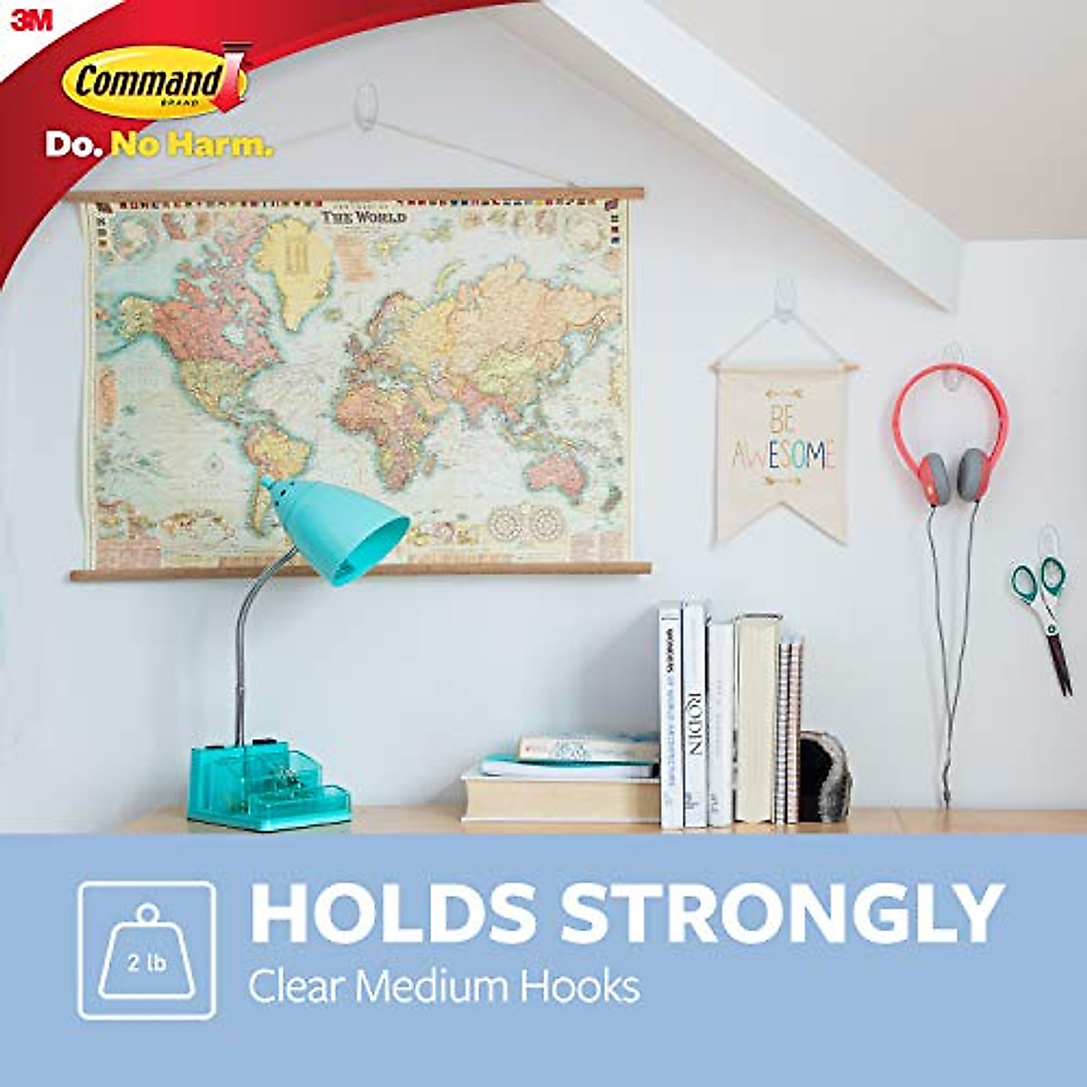 Command 17091CLRVP Medium, 6 Hooks, Clear