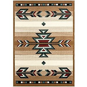 Home Dynamix Premium Sagrada Southwestern Geometric Area Rug Beige/Green, 5'2"x7'4"