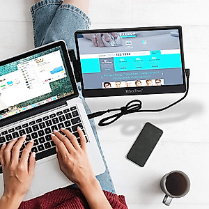 SideTrak Swivel 12.5” Attachable Portable Monitor for Mac FHD IPS Dual Screen with Kickstand | Compatible with All MacBook Pro & MacBook Air Laptops | Powered by USB-C or Thunderbolt