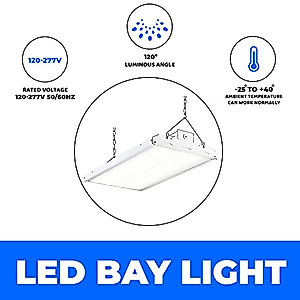 2FT LED High Bay Shop Light, 2FT 321W, 41730Lumens 5000K Daylight Linear Hanging Light for Warehouse Workshop Supermarket (dimmable) (321)
