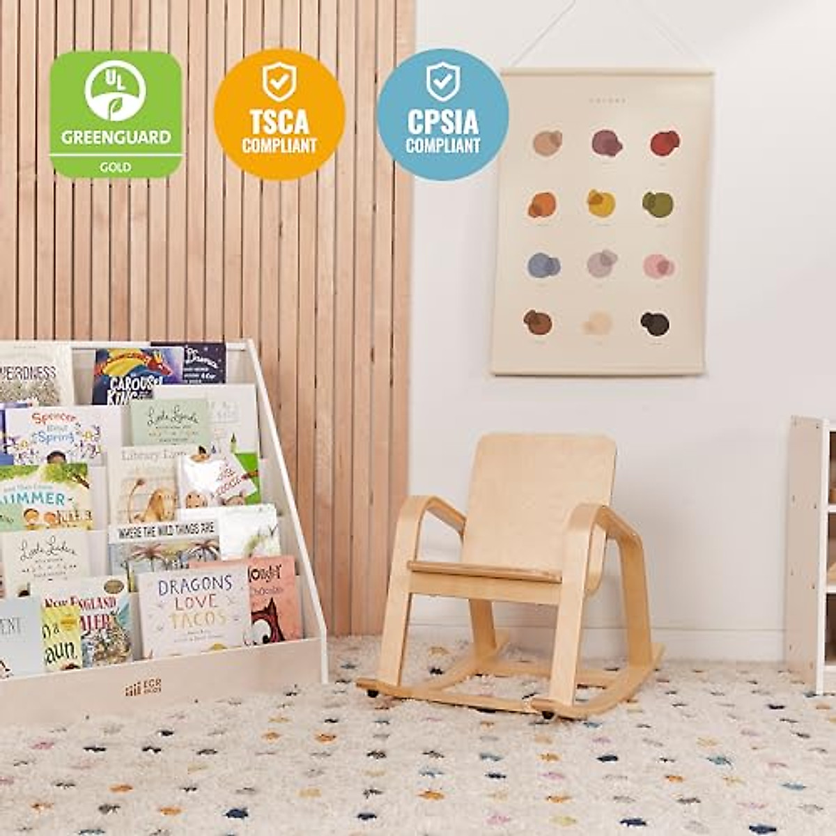 ECR4Kids Bentwood Rocking Chair, Kids Furniture, Natural