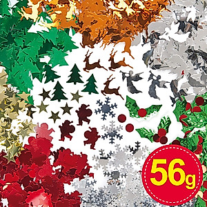 Baker Ross Christmas Sequins Value Pack — Kids' Crafts and Art Projects, Cards, Party Bags, and Decorations (56g)