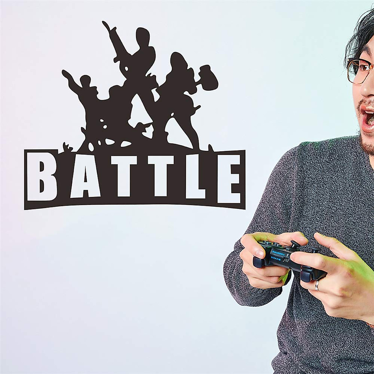 SITAKE Game Room Decor, “Battle” Boys Room Decorations for Bedroom, Kids Wall Decor and Wall Stickers for Playroom, 22.0 x 18.1 Inch