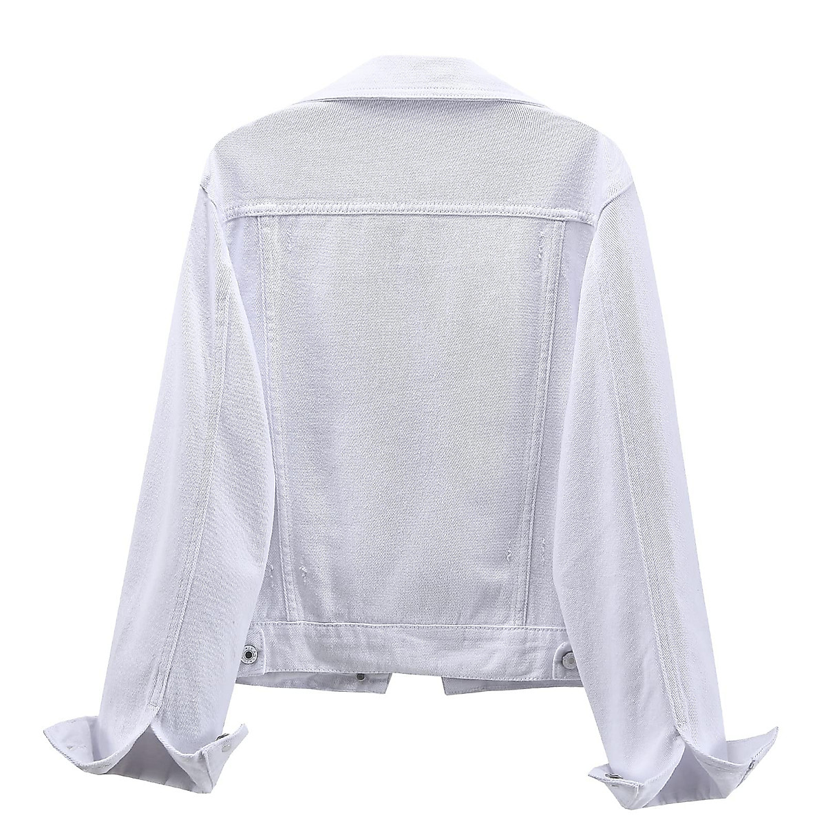 LifeShe Womens Button Down Jean Jacket Long Sleeves Casual Denim Jacket with Pockets