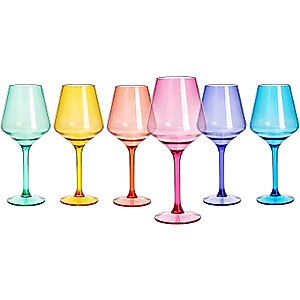 Floating Wine Glasses for Pool | 2 Set | Shatterproof Tritan Acrylic Glass Drinkware, Unbreakable - Colored European Design BPA-free plastic, Reusable, All Purpose Glassware, Hand Wash 15oz (Orange)