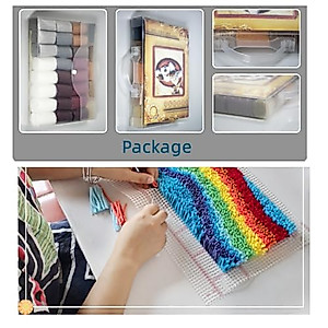 Wedding Kissing Bride and Groom Latch Hook Rectangle Pillow Kit for Adults DIY Easy Throw Pillow Cover with Printed Canvas Crochet Yarn Needle Craft Handmade Cushion for Wedding 12x20inch(2)