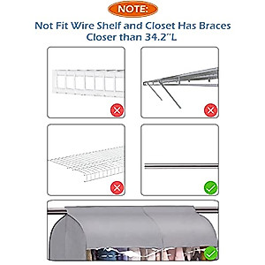 SLEEPING LAMB Expandable Hanging Closet Cover Shoulder Dust Cover Clothes Protector for Coats Suits Dresses, Grey