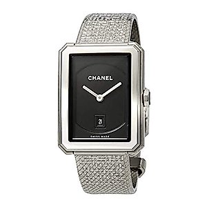 CHANEL Boyfriend Black Guilloche Dial Ladies Watch H4878