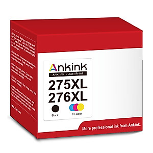 Ankink 275XL 276XL Remanufactured Ink Cartridge Replacement for Canon PG-275 CL-276 275XL 276XL Compatible with Canon PIXMA TS3520 TS3522 TS3500 TR4720 TR4700 Printers(1 Black, 1 Color, 2 Pack)