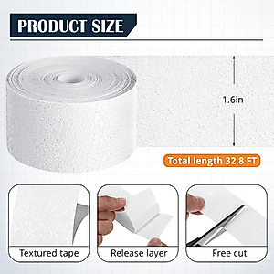 Innconee Self Adhesive Crack Tape 1.5'' x 32' Textured Roll Crack Tape Paintable for Walls, Diatom Mud Finish Texture Tape for Drywall Crack Repair