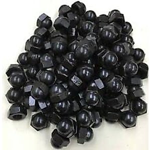 (10) 8-32 Acorn Cap Hex Nuts Black Oxide Bolt Thread Cover Smooth Rounded #8/32