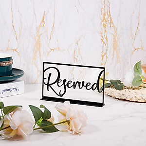 6 Pieces Reserved Signs for Wedding, Party, Acrylic Reserved Table Signs Reserved Seating Signs for Tables chairs Restaurant Special Events