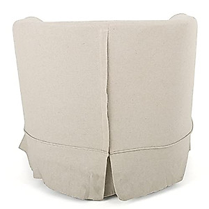 Christopher Knight Home Cecilia Swivel Chair with Loose Cover, Natural Fabric, Dimensions: 28.74”D x 27.50”W x 27.17”H