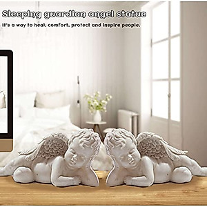 HOWFIELD Sleeping Angel Baby Resin Angel Statues for Garden Angel Garden Statues Outdoor Décor