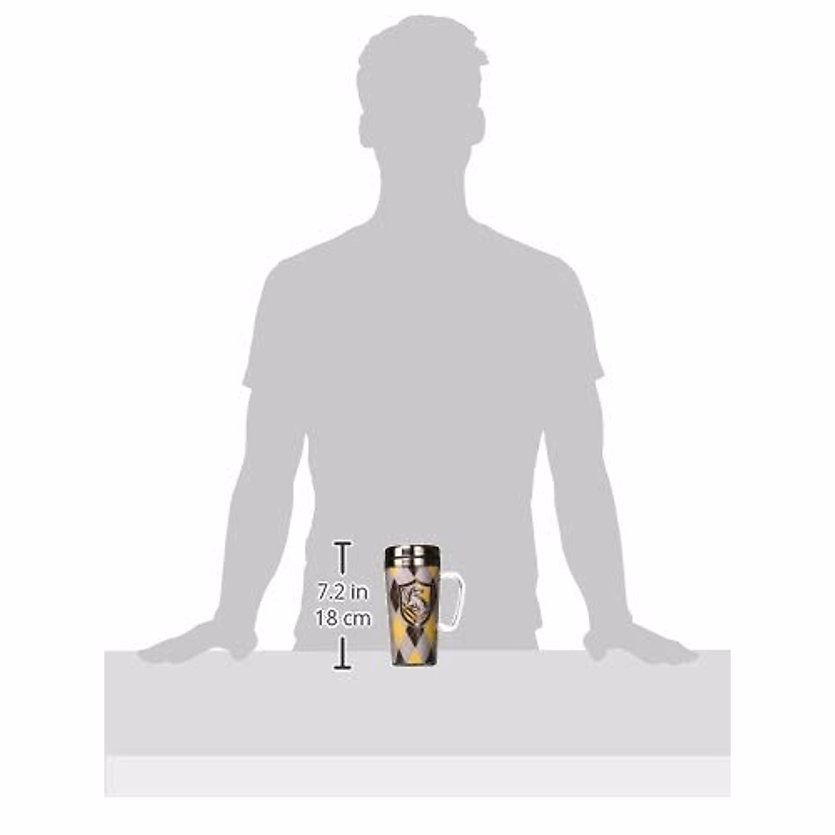 Spoontiques Hufflepuff Insulated Travel Mug, Multicolored