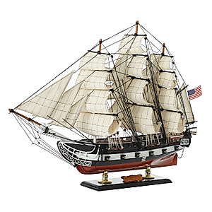 SAILINGSTORY Wooden Model Ship USS Constitution 1/150 Scale Replica Ship Model Sailboat Decor