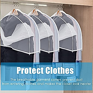 16 Pcs Plastic Clothing Shoulder Covers 4" Gusseted Clear Shoulder Covers for Hanging Clothes Shoulder Covers Plastic Shoulder Hanger Covers Clear Garment Breathable Bag for Jacket Clothing Coat Dress